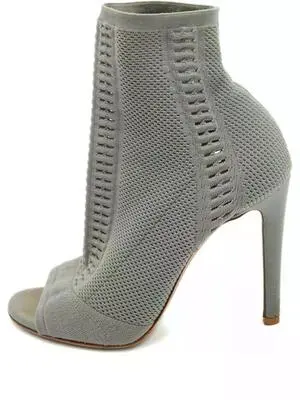 GIANVITO ROSSI Knit Peep-toe Stiletto Boots - Grey