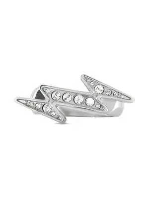 SWATCH Sterling Crystal Embellished Lightning Bolt Ring - Silver