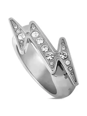 SWATCH Sterling Crystal Embellished Lightning Bolt Ring