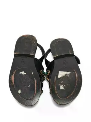 Marni Leather Crystal Embellished Slingback Sandals