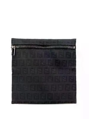 Fendi Zucchino Canvas Pouch - Black