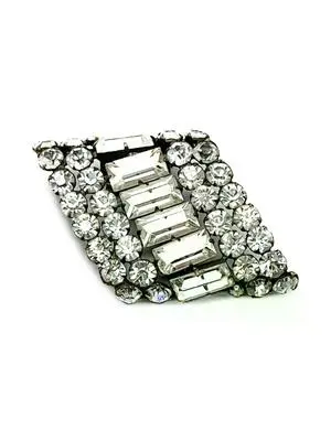 JENNIFER GIBSON JEWELLERY 1930s Crystal-embellished Dress Clip - Silver