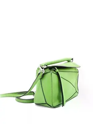 Loewe Puzzle Leather Mini Crossbody Bag Green