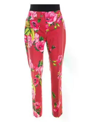 Blumarine Floral Print Stretch Cotton Trousers