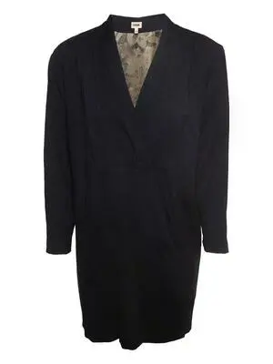 Kenzo V-neck Long-sleeved Mini Dress - Black