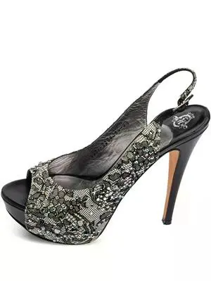 GINA Slingback Platform Pumps - Black