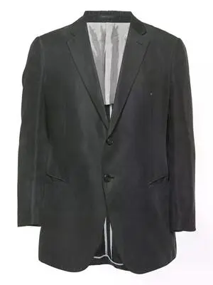 ARMANI 2024 Linen Blend Notch Lapel Blazer - Grey