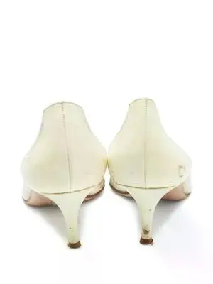 GIANVITO ROSSI Patent Leather Clear Panel Pumps - Neutrals