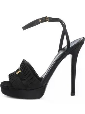 Fendi Pleated Buckled Sandals