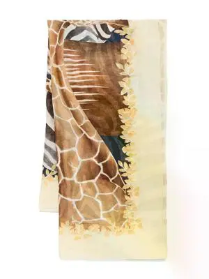 FERRAGAMO 1980s Printed Scarf - Neutrals