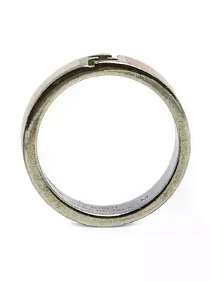 Fendi Tone Enamel Detail Flat Band Ring