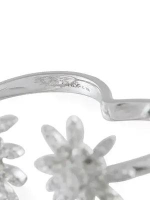 Hearts On Fire 18k White Gold Diamond Double Finger Ring