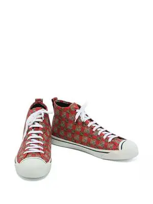 Burberry High Top Sneakers With Checked Pattern