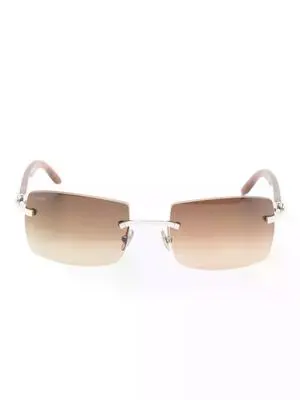 Cartier Wood Rimless Sunglasses - Silver