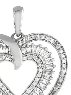 LB EXCLUSIVE 14k White Gold Heart Diamond Pendant