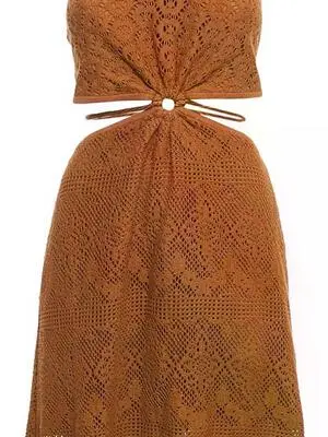 Simkhai Crochet Cut-out Halter Maxi Dress
