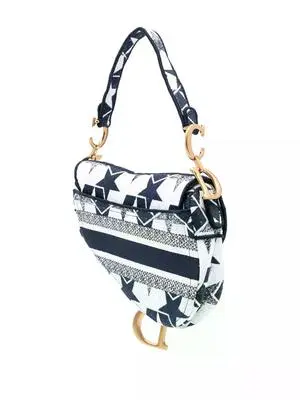 Dior Embroidered Canvas Stars Saddle Bag