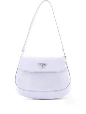 Prada Cleo Flap Shoulder Bag In Spazzolato Leather - Grey