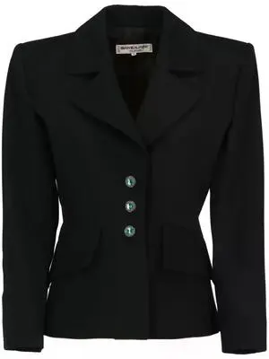 Saint Laurent 1980s Wool Blazer - Black