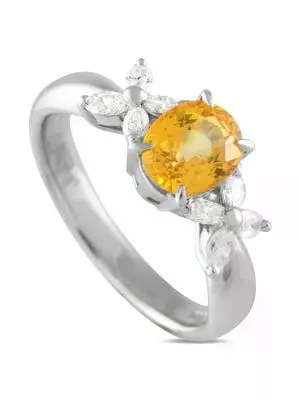 LB EXCLUSIVE Platinum Diamond And Sapphire Ring