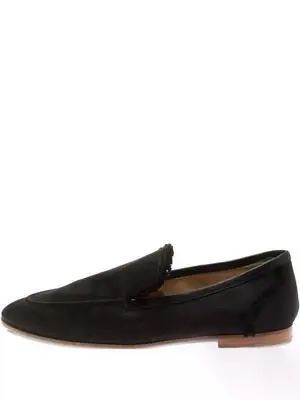 GIUSEPPE ZANOTTI Raw-edge Satin Loafers - Black