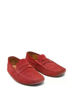 TOD'S Suede Slip-on Loafers - Red