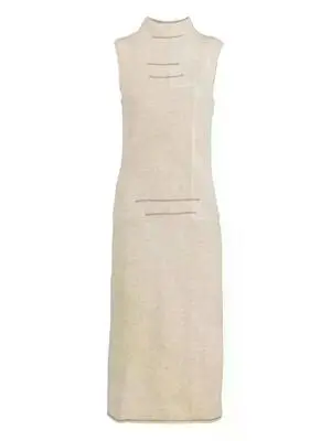 VOYAGE ET CIE High-neck Patchwork Dress - Neutrals