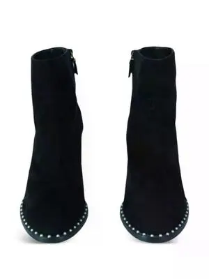 STUART WEITZMAN 85mm Kailee Suede Ankle Boots With Pearl Embellishment