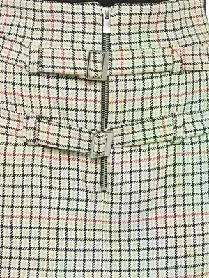 Maje Plaid Buckle Skirt
