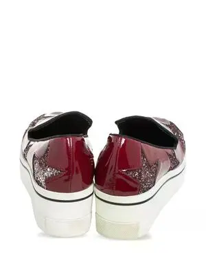 Stella McCartney Patent Leather Platform Sneakers With Glitter Star Motifs
