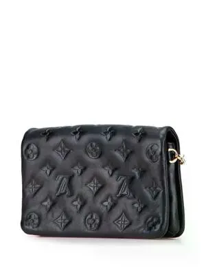 LOUIS VUITTON Monogram Embossed Pochette Coussin Crossbody Bag - Black