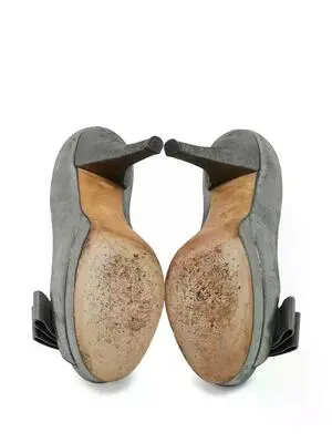 Fendi Peep-toe Metallic Pumps With Bow Detailing