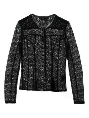 ALEXANDER WANG Leather-trim Lace T-shirt