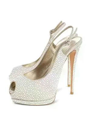 GIUSEPPE ZANOTTI 115mm Crystal-embellished Suede Slingback Sandals