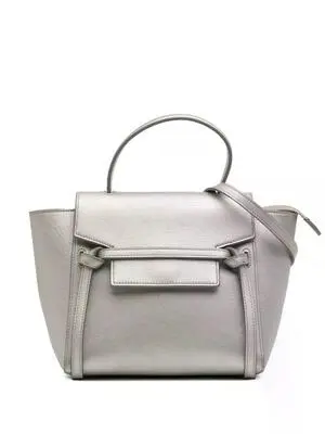 Celine Nano Belt Bag Satchel In Laminated Calfskin - Silver