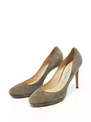 JIMMY CHOO Suede Almond Toe Pumps