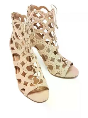 AQUAZZURA 105mm Cut-out Embellished Ankle Boots