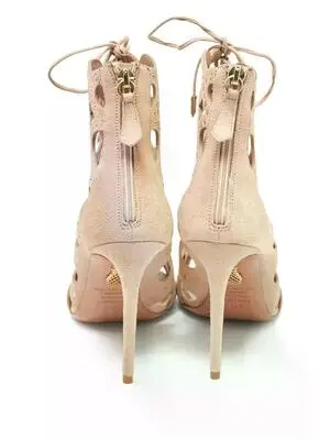 AQUAZZURA 105mm Cut-out Embellished Ankle Boots