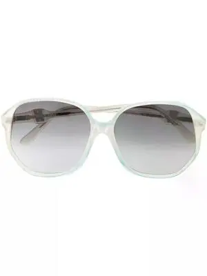 Saint Laurent 1970s Oversized Gradient Lens Sunglasses - Neutrals
