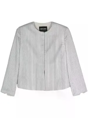 Giorgio Armani 1990s Embossed-finish Jacket - Grey