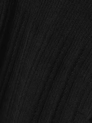 DEIJI STUDIOS Open Work Ribbed Top - Black