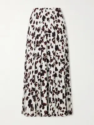 Proenza Schouler White Label Runa Pleated Printed Midi Skirt - Multi