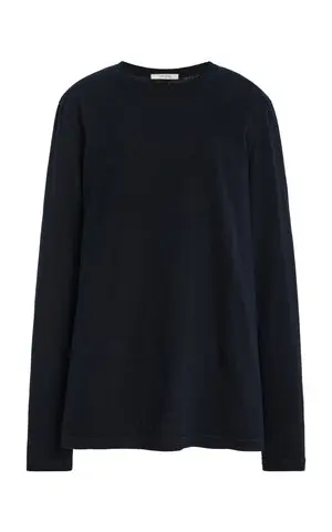 THE ROW Amia Cotton T-shirt - Navy