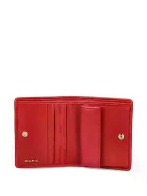 Miu Miu Small Matelassé Nappa Leather Wallet - Red