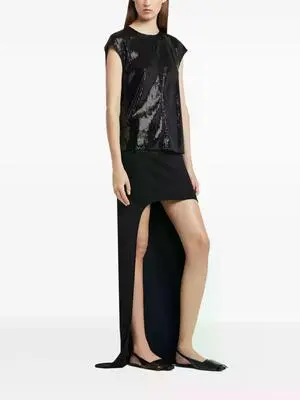 COURREGES Sequin Embellished Short-sleeved Blouse