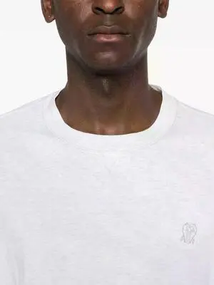 Brunello Cucinelli Crew-neck Logo T-shirt - Grey