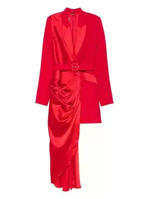 SILK LOVE & LACE Alexa Draped-overlay Mini Dress - Red
