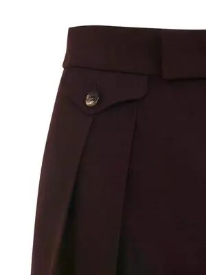 Chloé Deep Purple Wool Buttoned Pleated Trousers