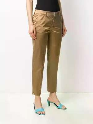 PT TORINO Cropped Slim-fit Trousers - Brown