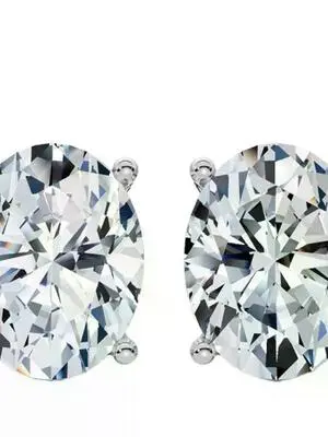 TILLA 14k White Gold Oval Diamond Stud Earrings